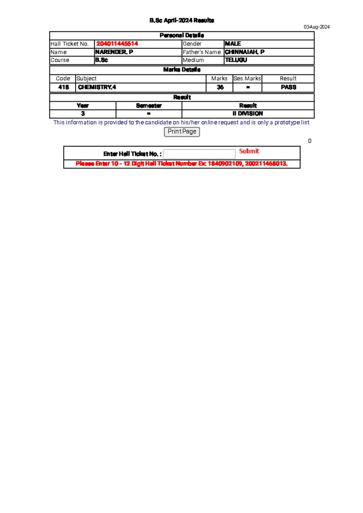 Osmania University Results - 2024 - Bcom honours - B April-2024 Results ...