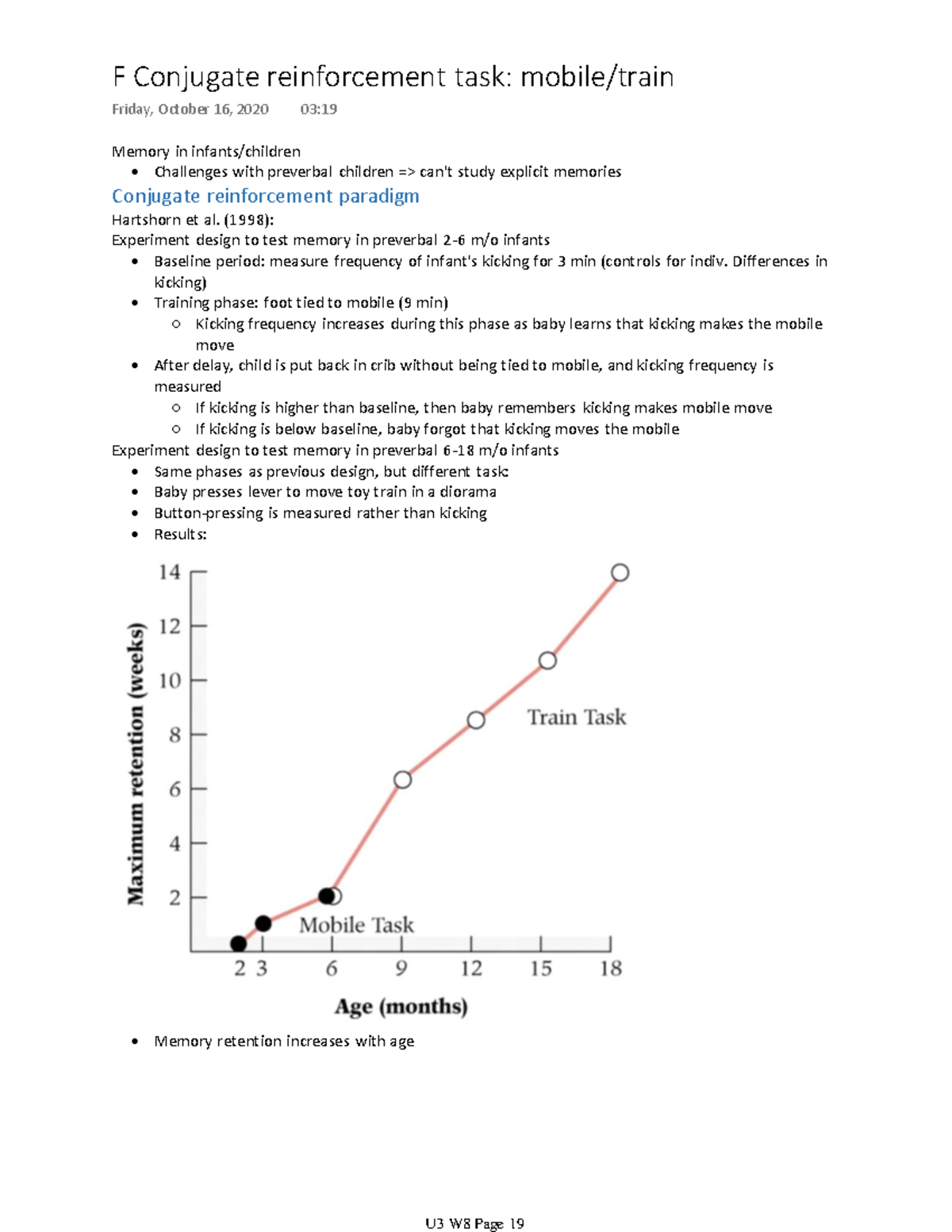 Unit 3 Conjugate Reinforcement Task - Memory in infants/children ...