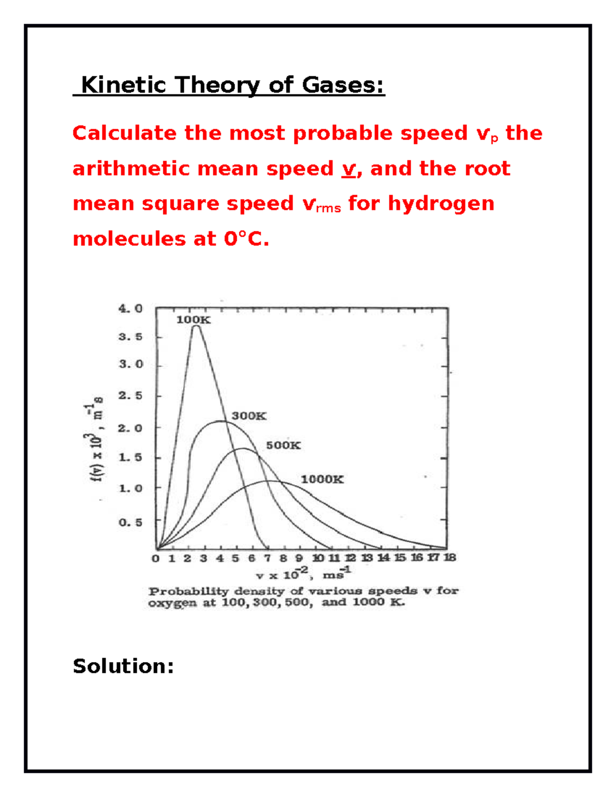 Numericals on Kinetic Theory of Gases - Kinetic Theory of Gases ...