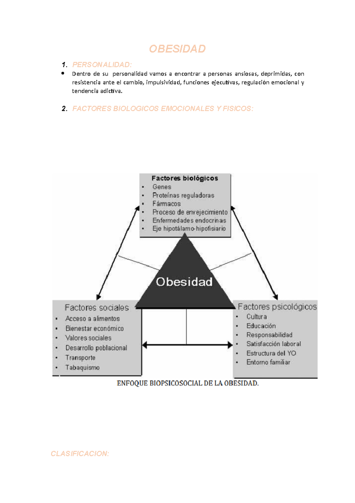 Obesidad - OBESIDAD 1. PERSONALIDAD: Dentro de su personalidad vamos a ...