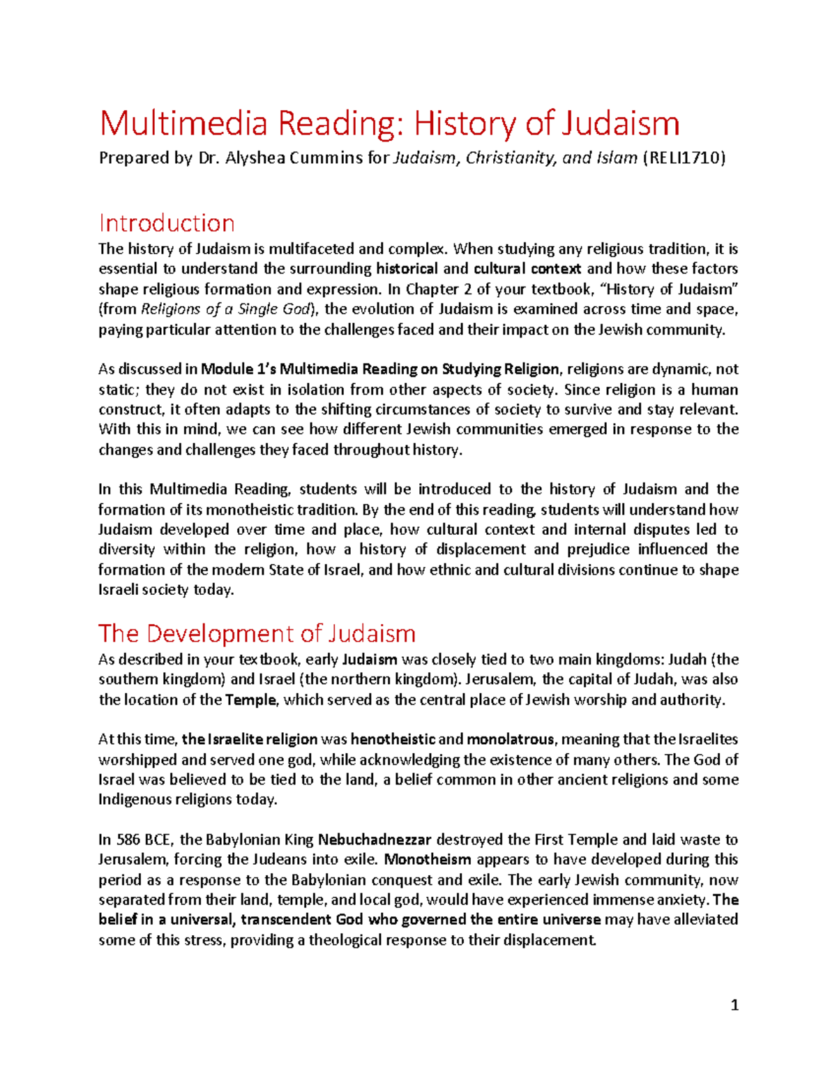 2 - History of Judaism Multi Media Reading - Multimedia Reading ...