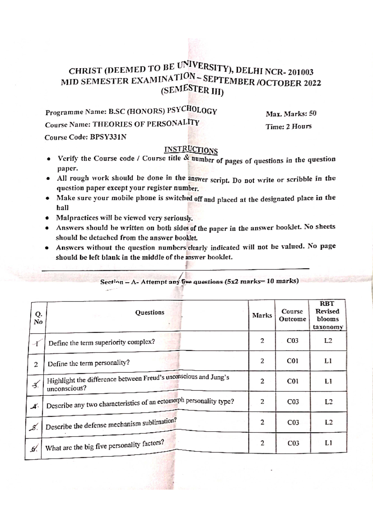 DOC-20231010-WA0017 - Sem3 mse question paper (2022-23) - Psychology ...