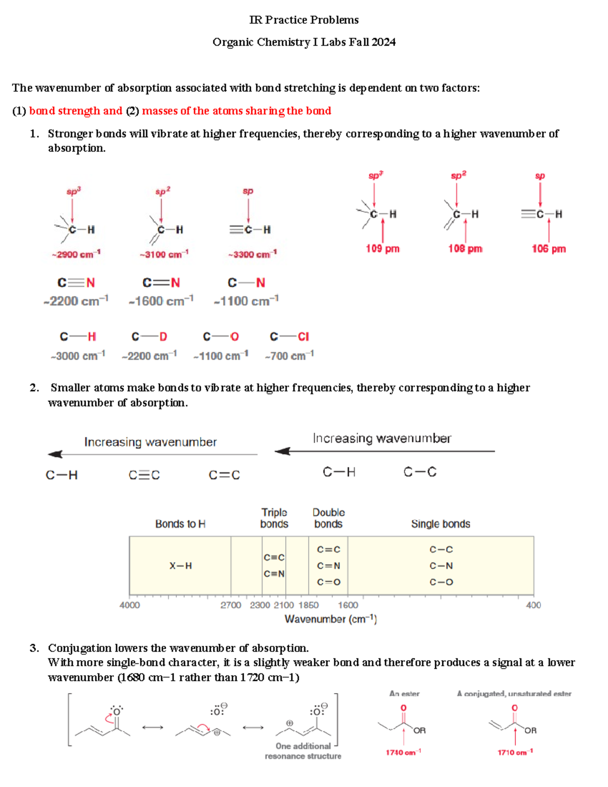 IR Practice Problems fall 2024 - IR Practice Problems Organic Chemistry ...