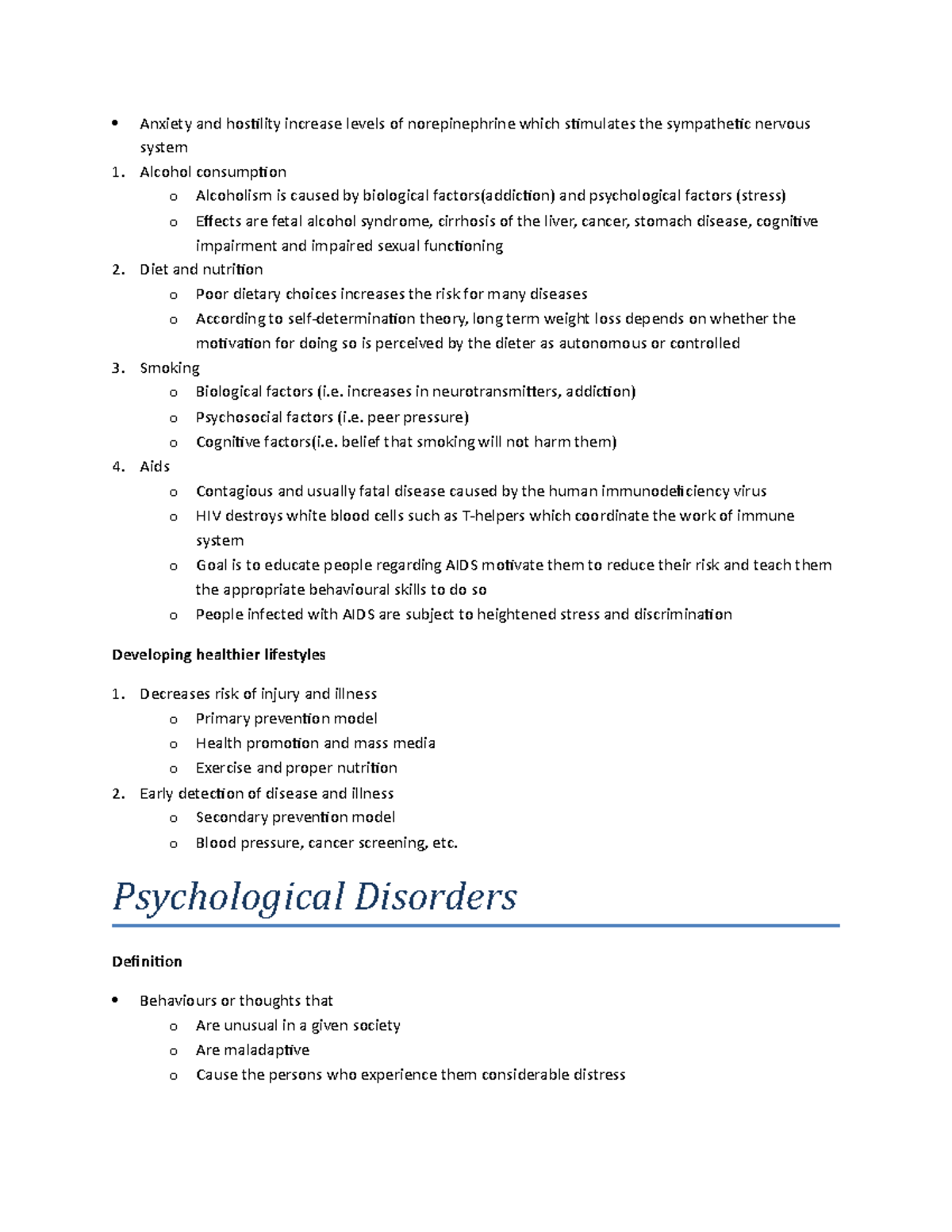 Psychological disorders - Anxiety and hostility increase levels of ...