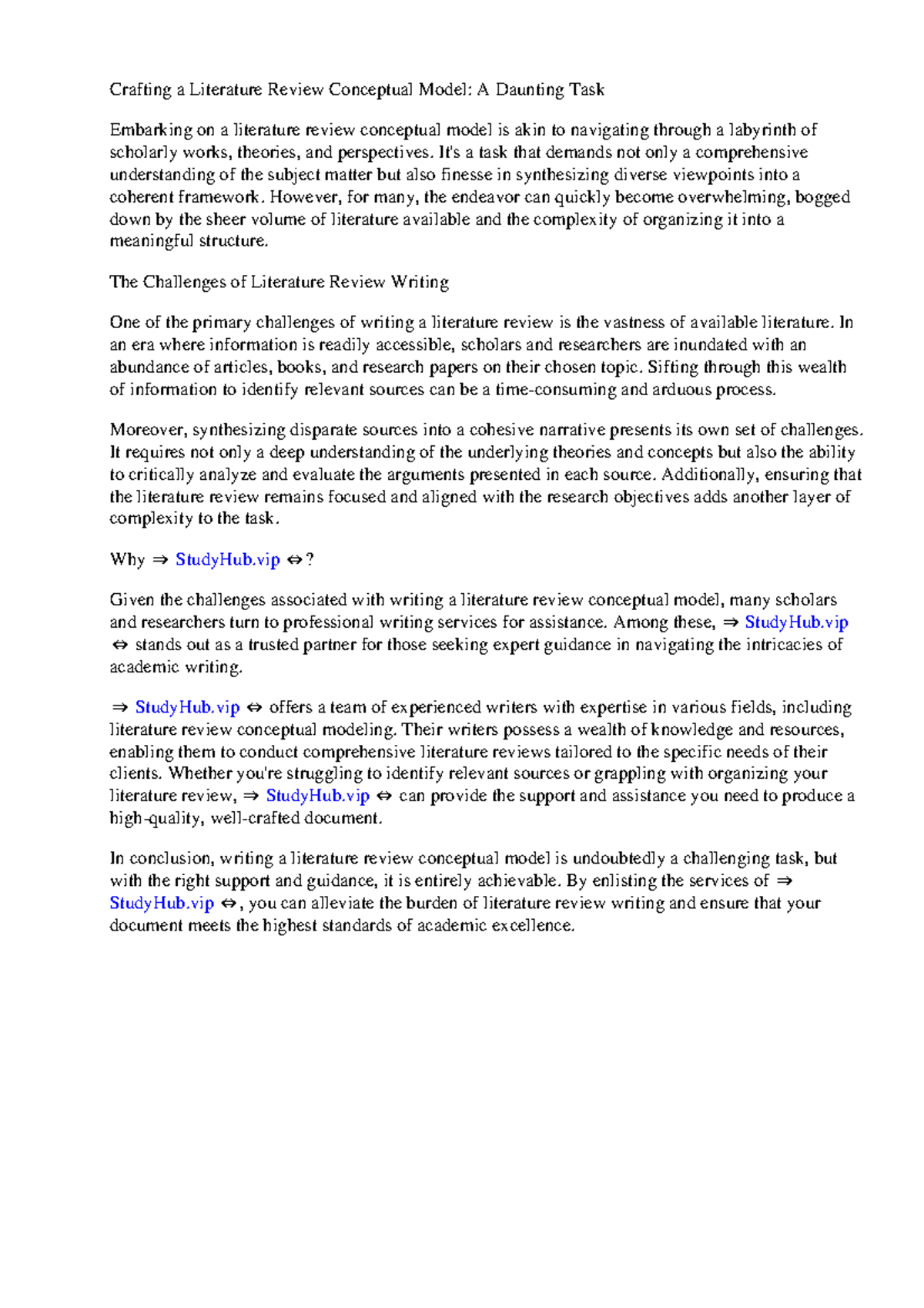 Literature Review Conceptual Model - It's a task that demands not only ...