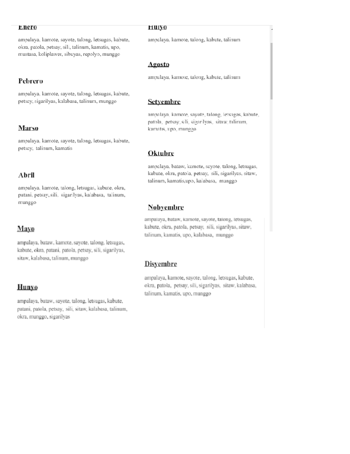 Kalendaryo sa pagtatanim - Secondary Education - Studocu