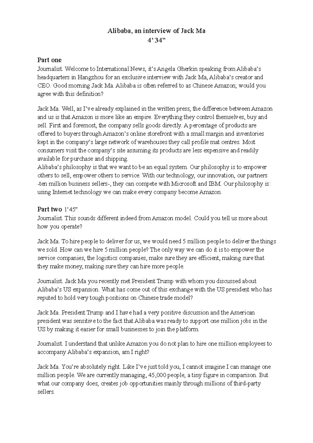 1.7b Alibaba, an interview of Jack Ma Script - Alibaba, an interview of ...