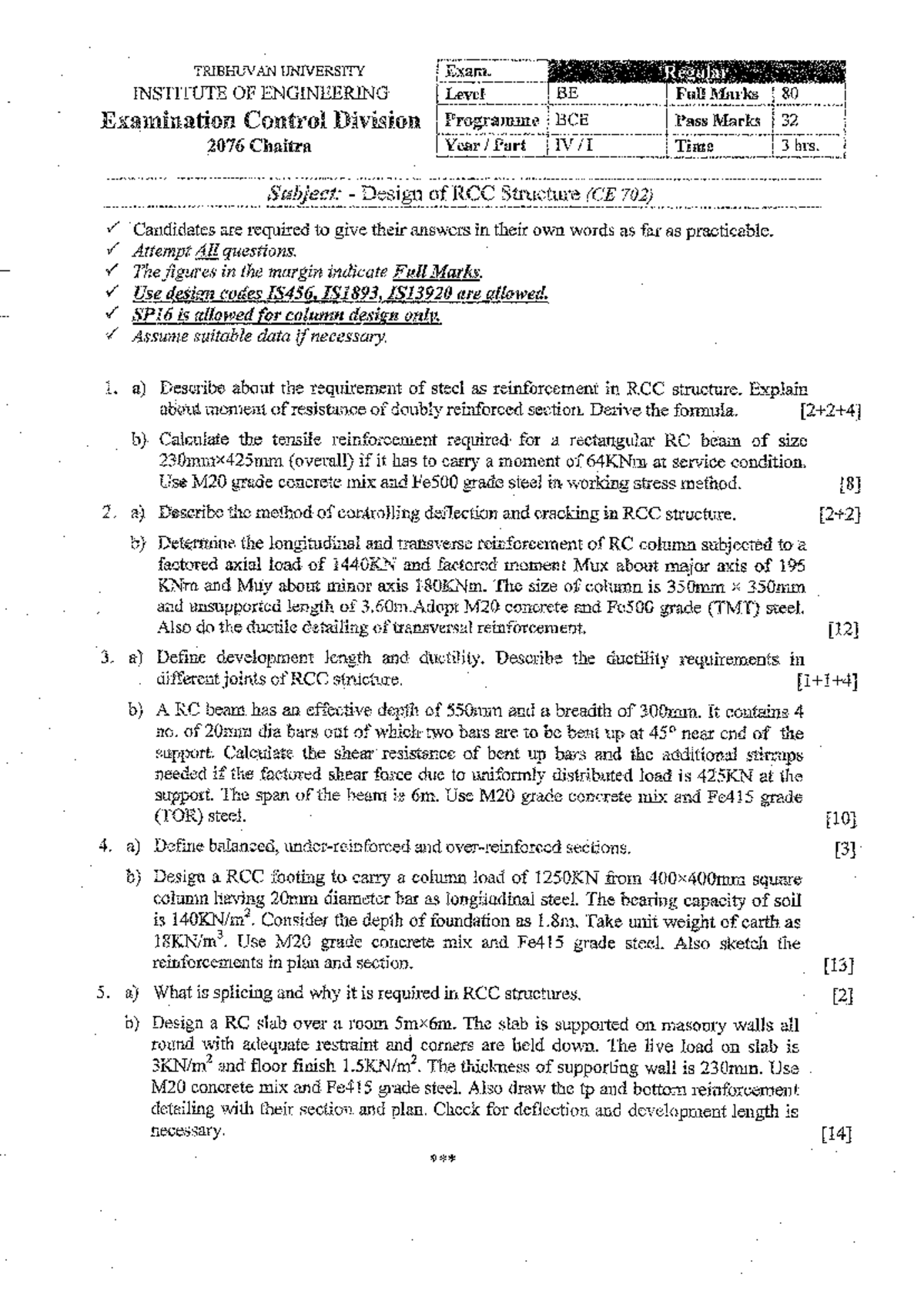 Design of RCC Structure - Civil Engineering - Studocu