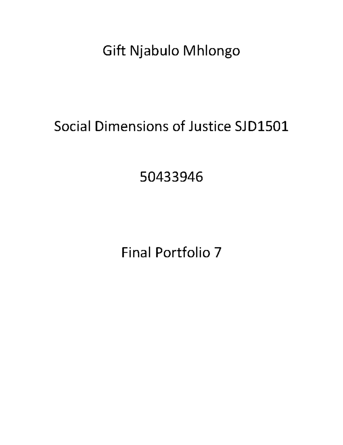 SJD1501 Final Portfolio - Warning: TT: undefined function: 32 Warning: TT: undefined function ...