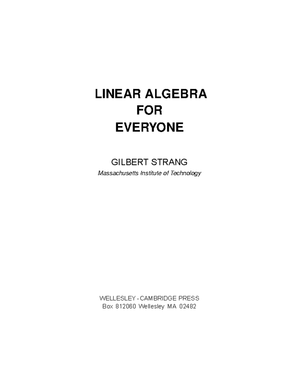 Linear Algebra fot Everyone preface TOC 01 - LINEAR ALGEBRA FOR ...