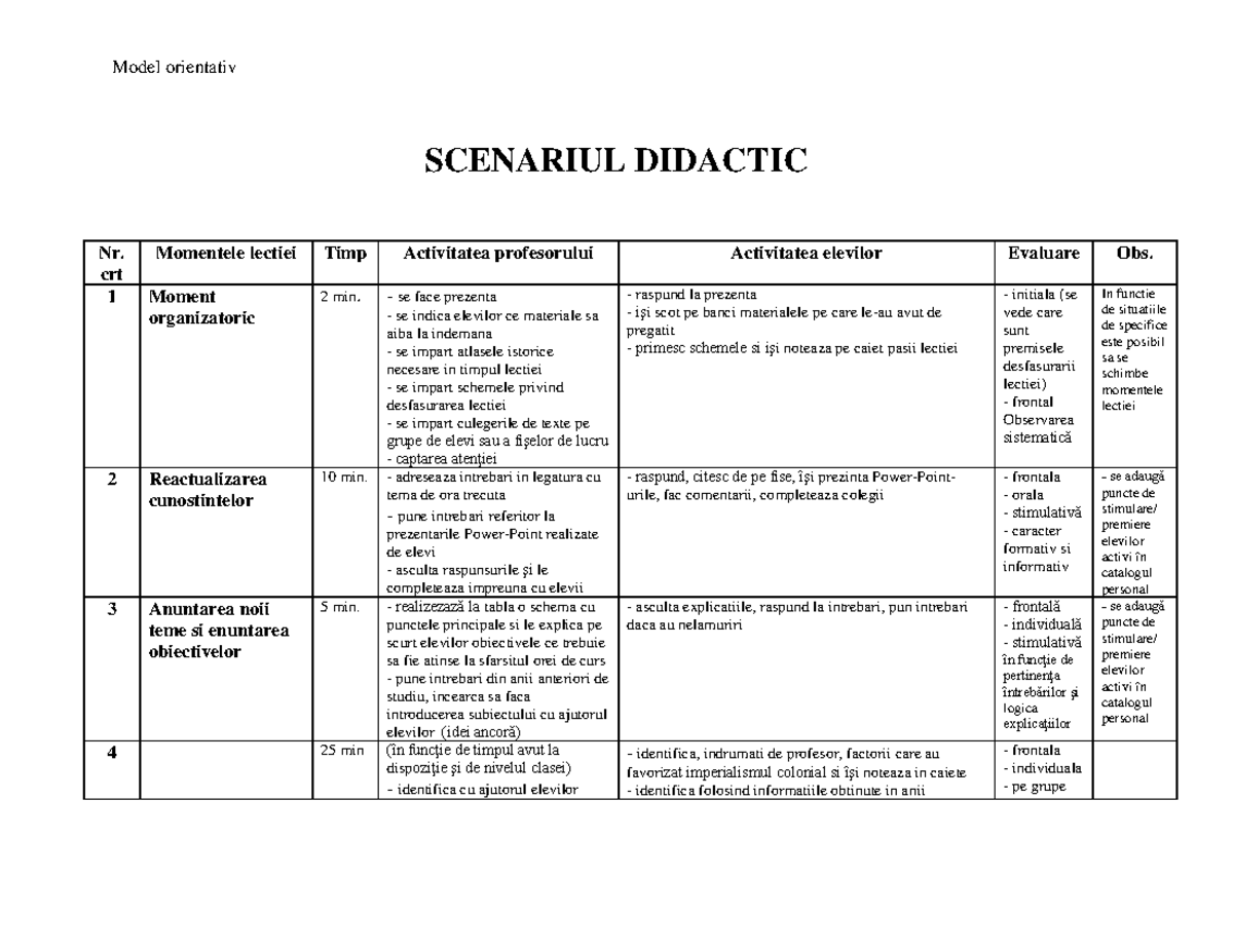 Scenariul Didactic - V. Bercheşan, Metodologia investigării criminalistice a infracţiunilor ...