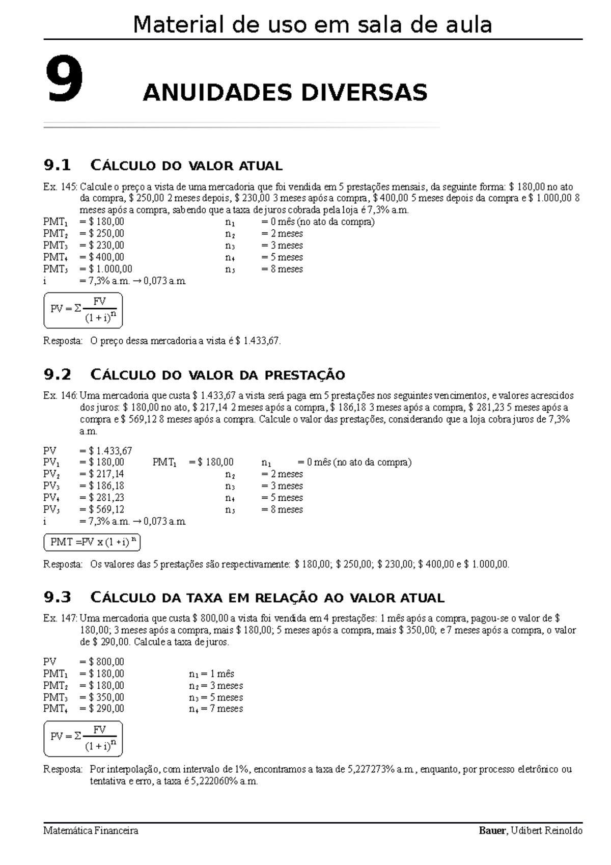 9 - Anuidade diversa - Matemática - Material de uso em sala de aula 9 ...