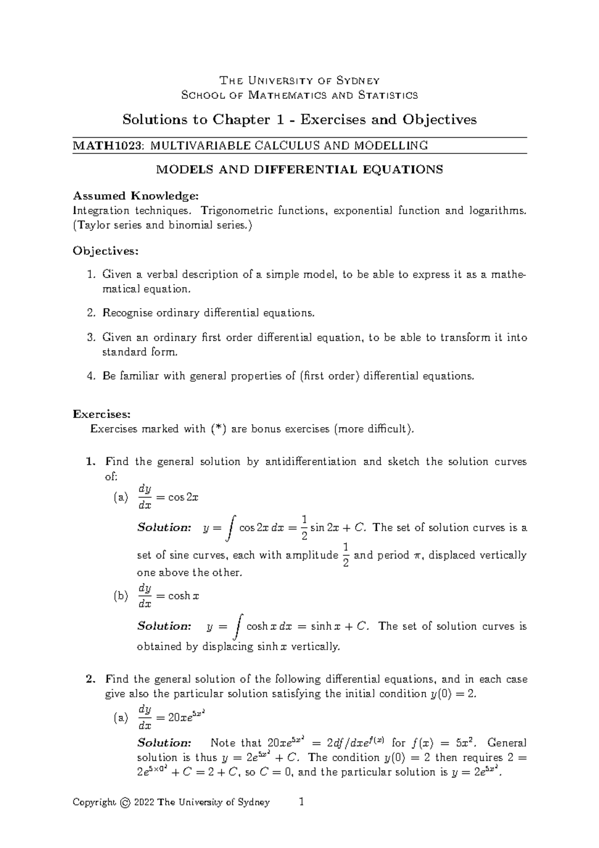 Exercises Chapter 01-SOLS - The University of Sydney School of Mathematics and Statistics ...