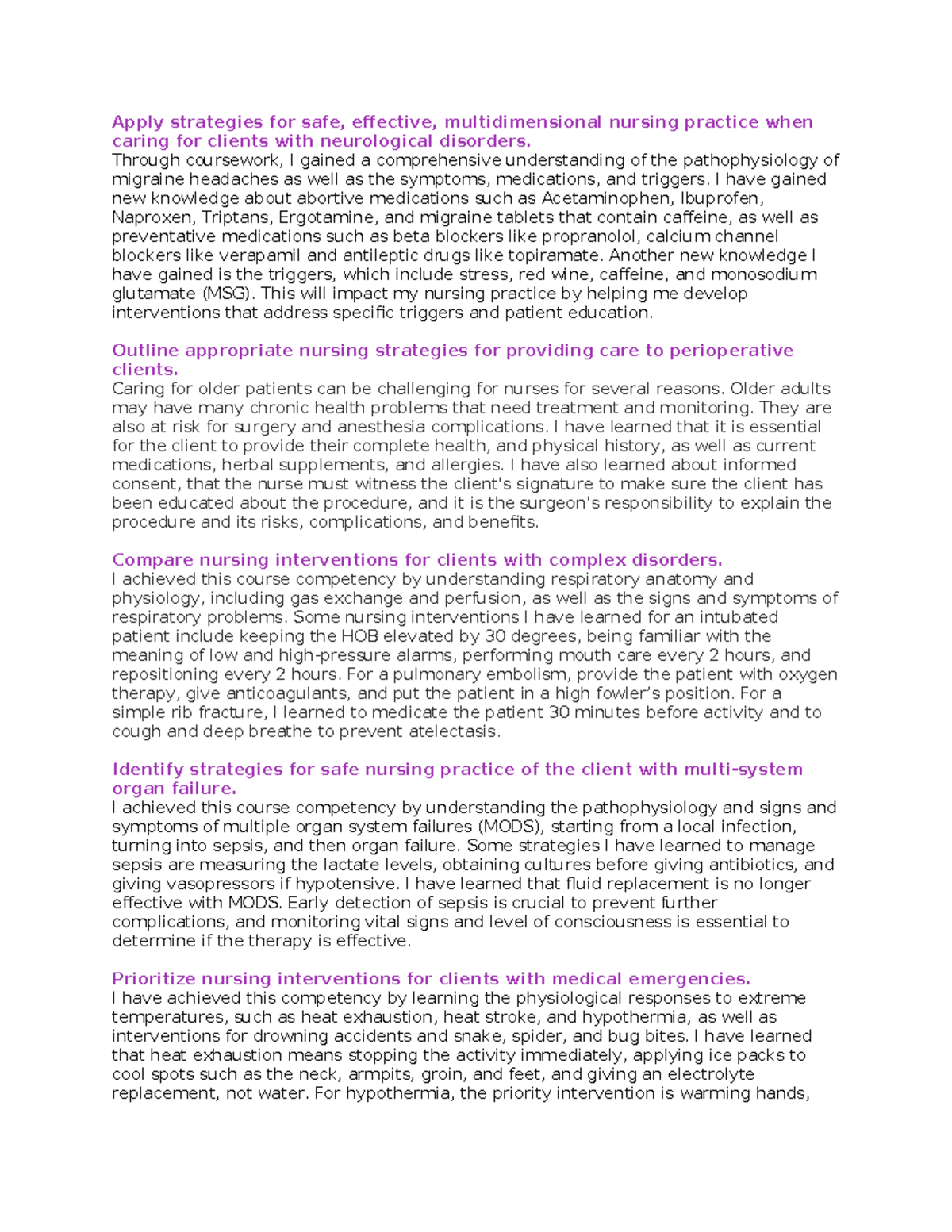 MDC4 reflection - Apply strategies for safe, effective ...