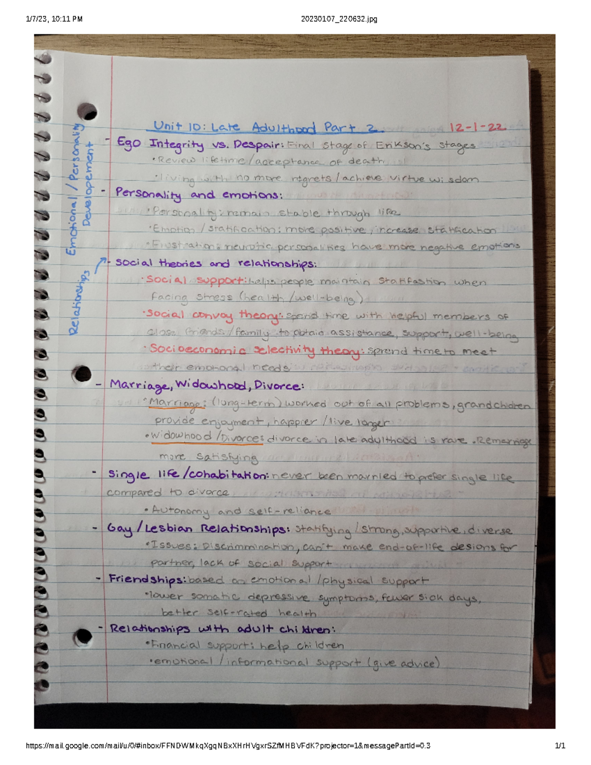 Unit 10 - week ten, late adulthood part 2 with R. Lookadoo - PSY 2305 ...