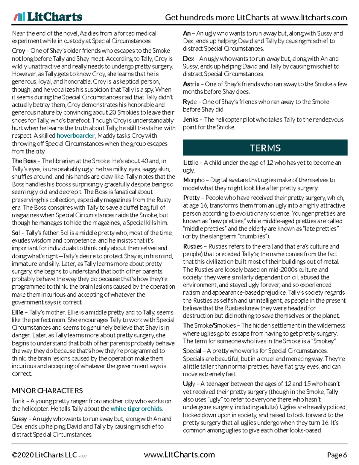 Uglies-Lit Chart 6 - The document reflects a user-driven evolution of ...