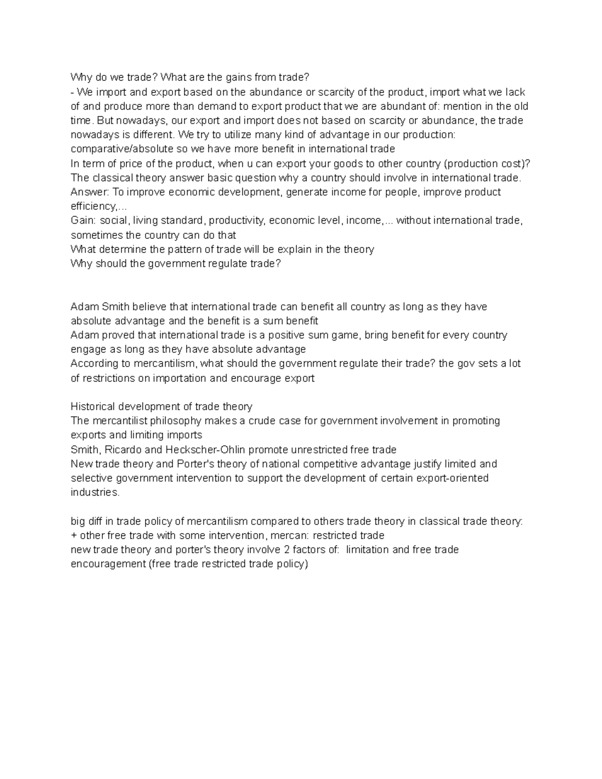 NOTE CHAP2 - Note - Why do we trade? What are the gains from trade? We ...