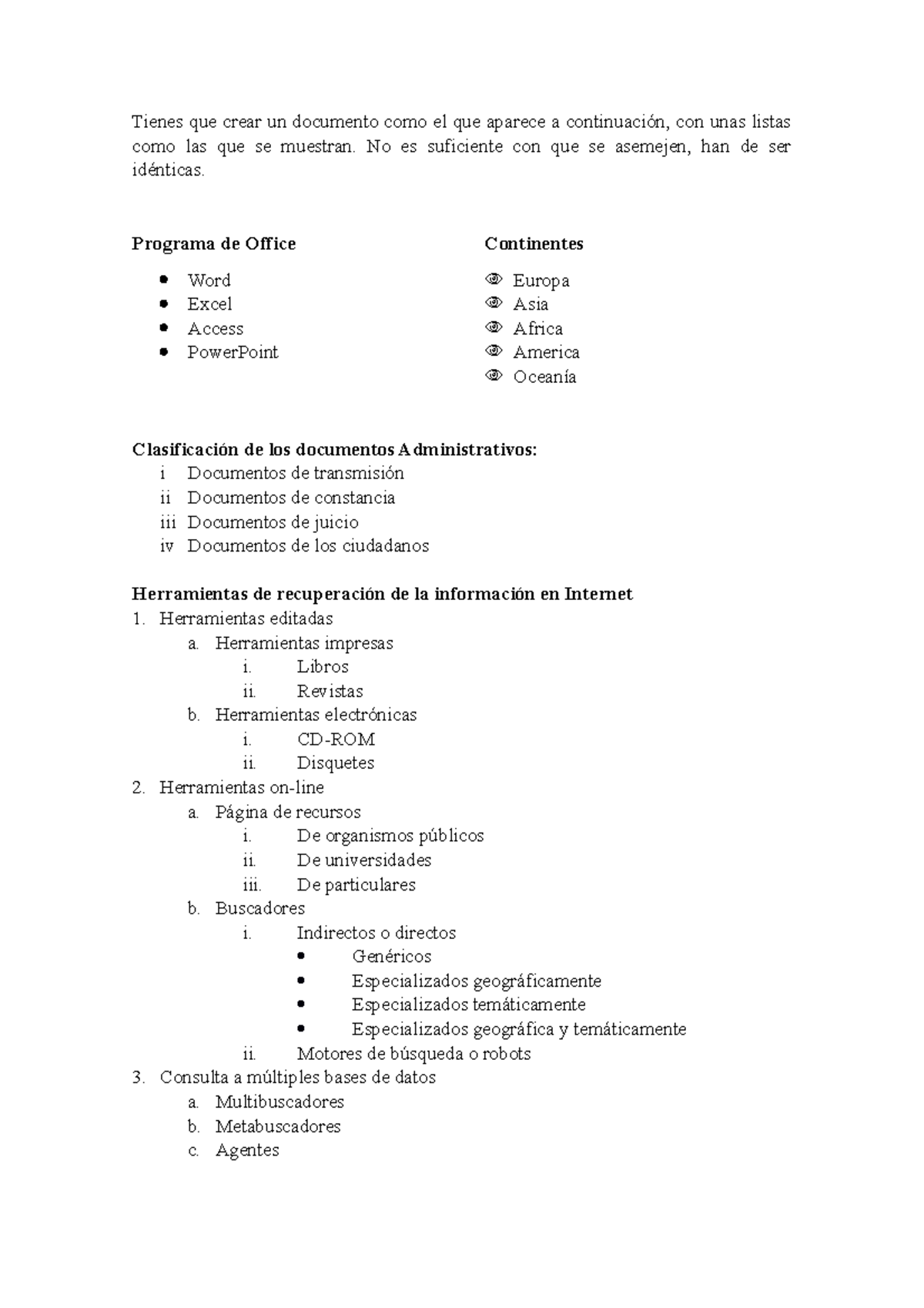 Practica 23 - word 23 - Tienes que crear un documento como el que ...