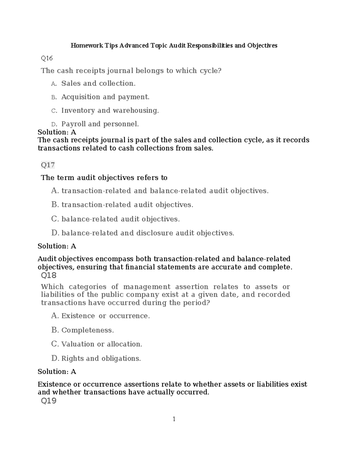6 Homework Clean Advanced Topic Audit Responsibilities and Objectives ...