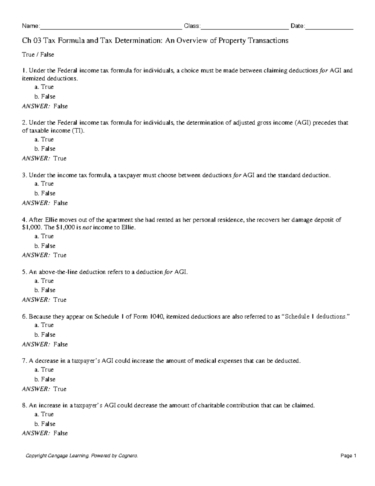 Ch 03 Tax Formula and Tax Determination An Overview of Property ...
