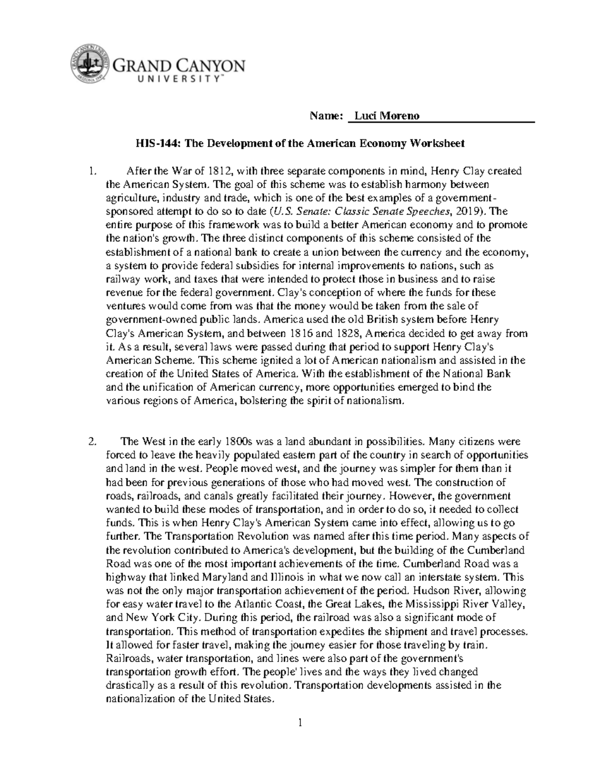 HIS-144.T-4.Development of the American Economy.Worksheet - Name: Luci ...