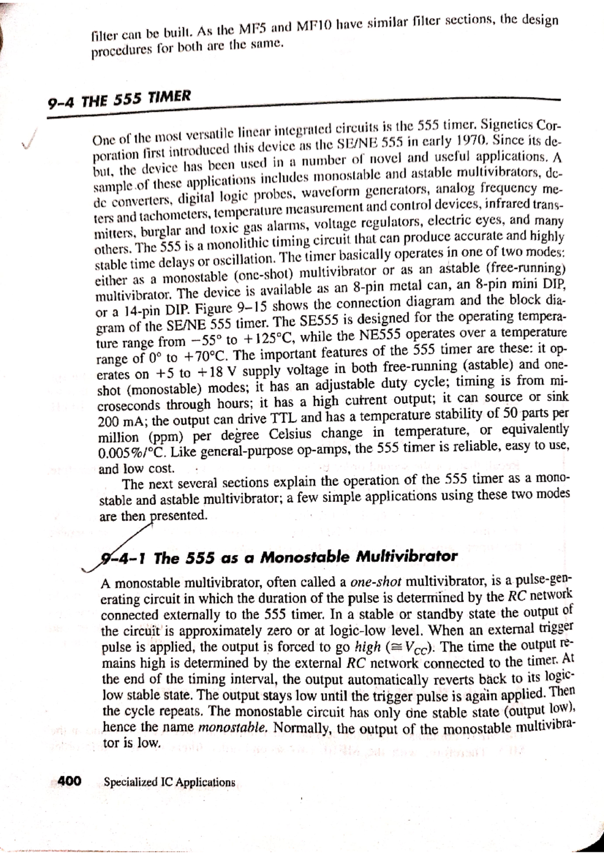 Astable and monostable multivibrators - Analog Electronic Circuits (AEC) - Studocu