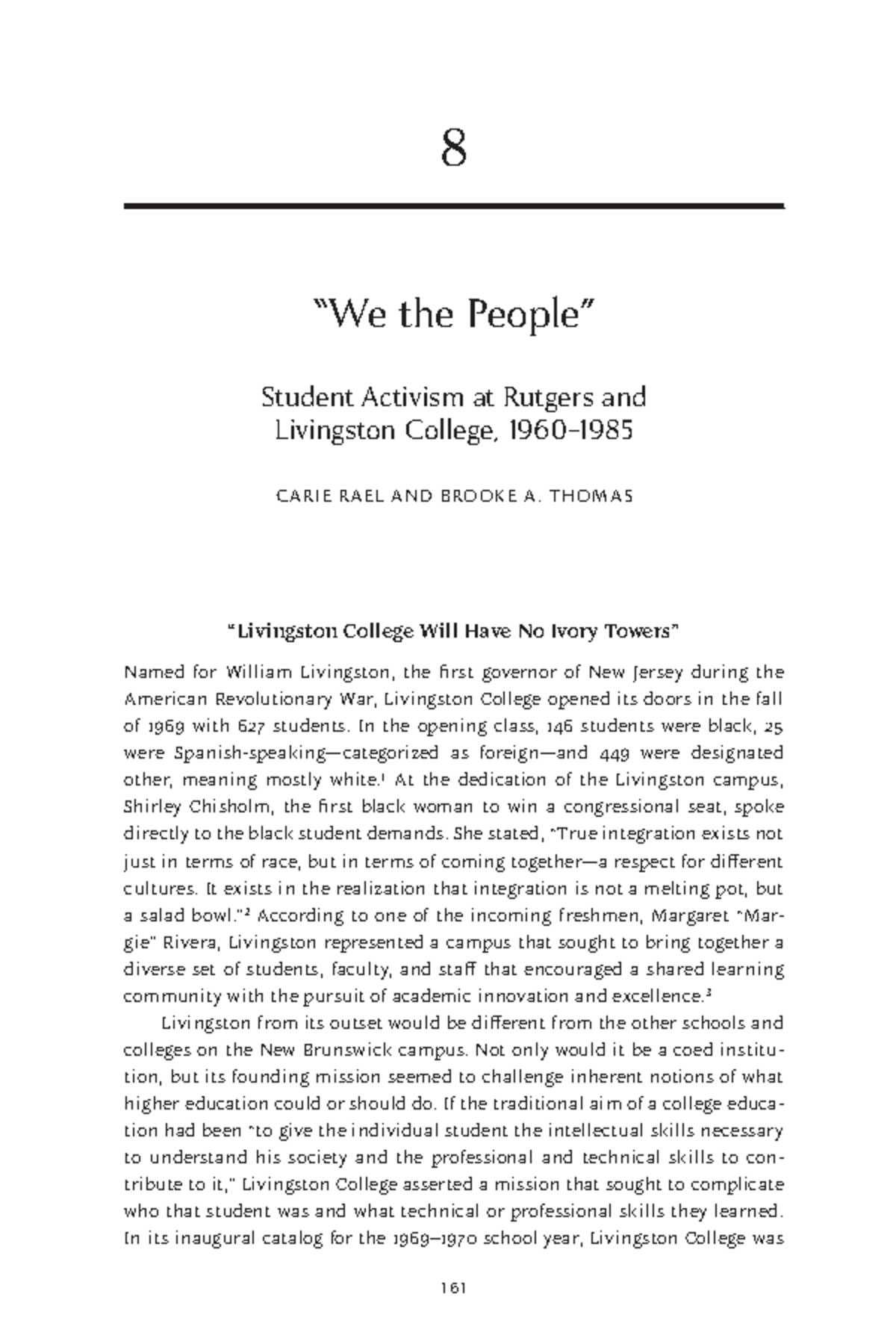 Chapter 8- We the People - 1 61 8 “We the People” Student Activism at ...