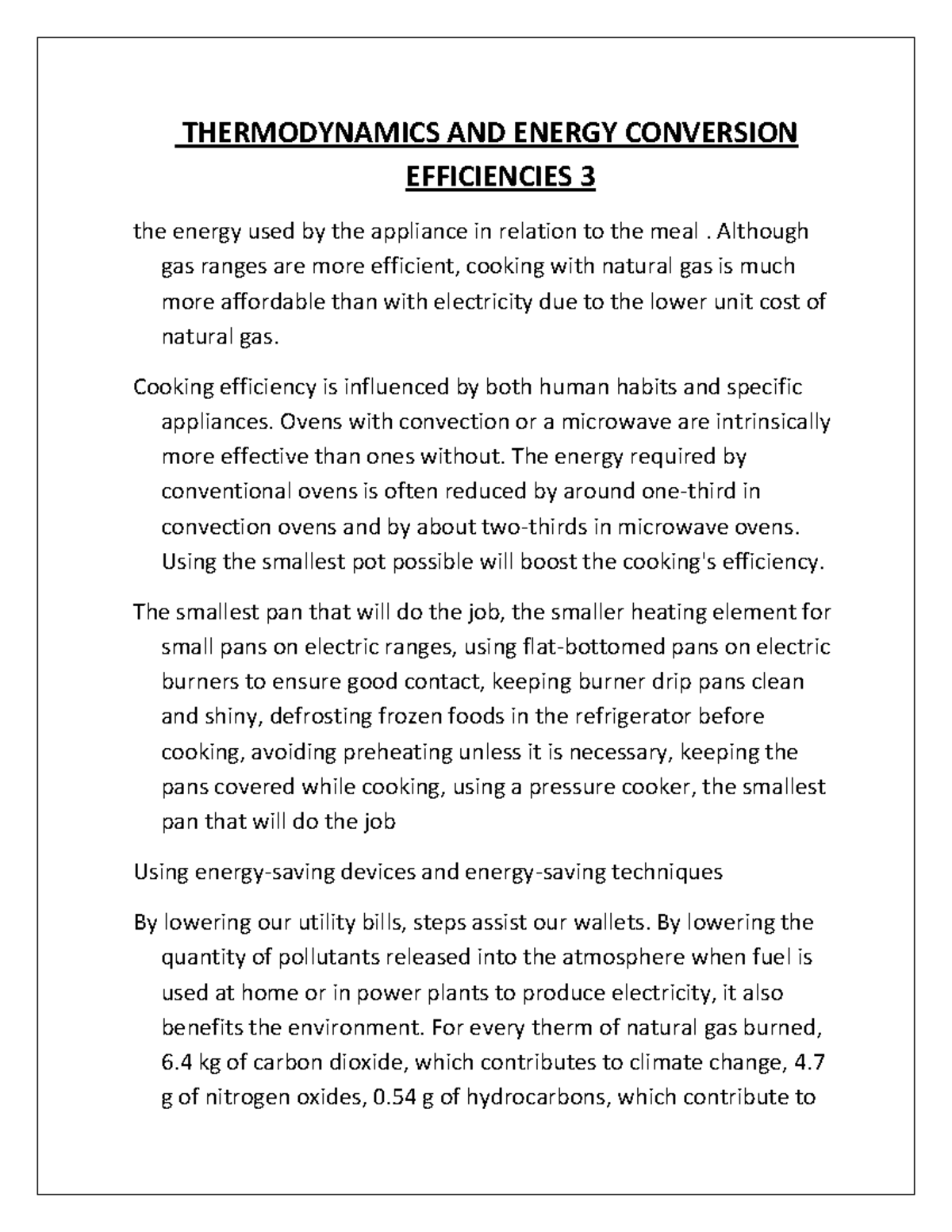 Energy Conversion Efficiencies 3 - THERMODYNAMICS AND ENERGY CONVERSION ...