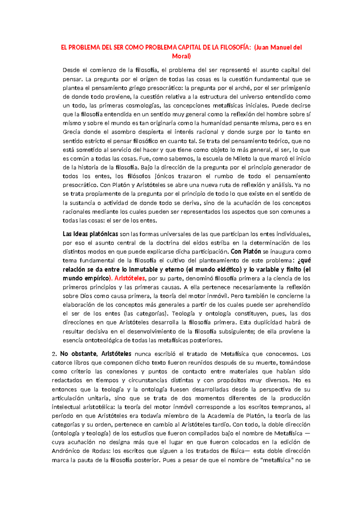 EL SER ( Ontologia) - el ser - EL PROBLEMA DEL SER COMO PROBLEMA ...