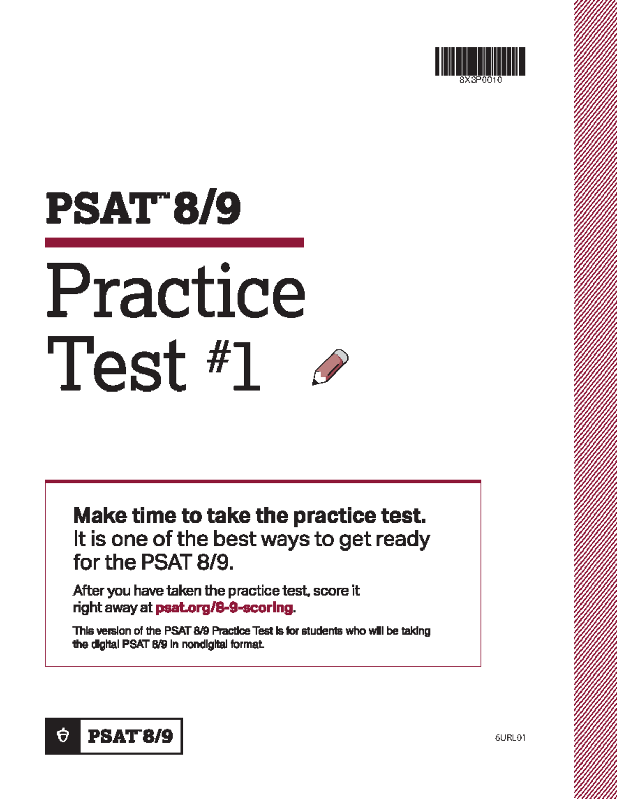 Psat 8 9 practice test 1 - t II lllll 111111111111111111111111111 8X3P ...