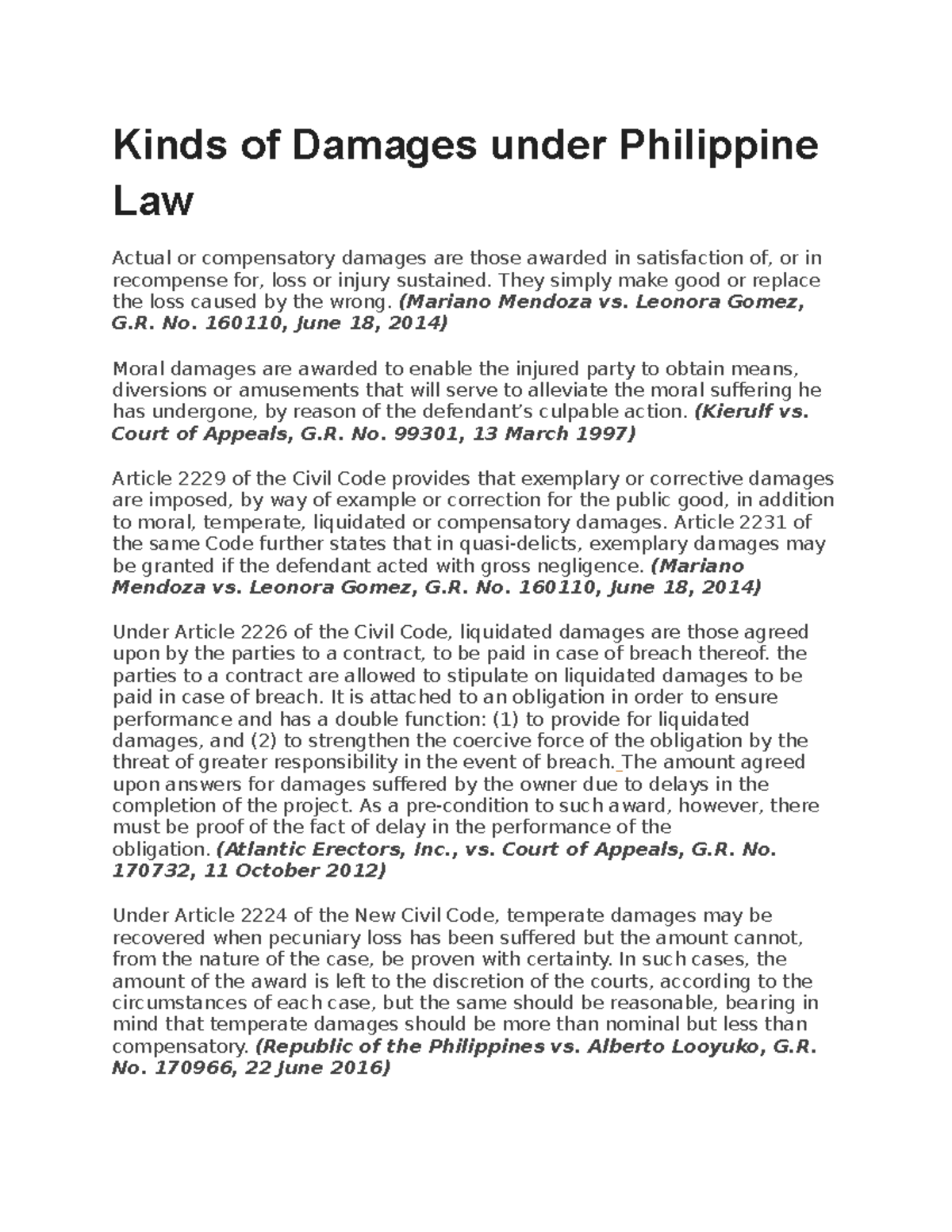 Kind Of Damages Lang Kinds Of Damages Under Philippine Law Actual Or