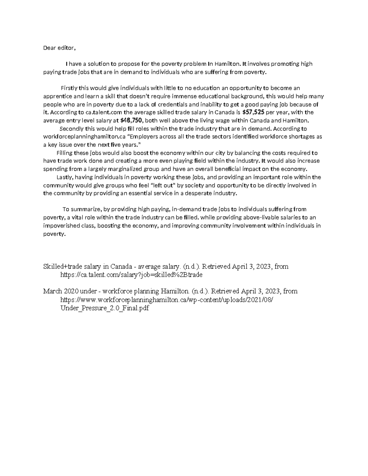 poverty letter to mayor - Dear editor, I have a solution to propose for ...