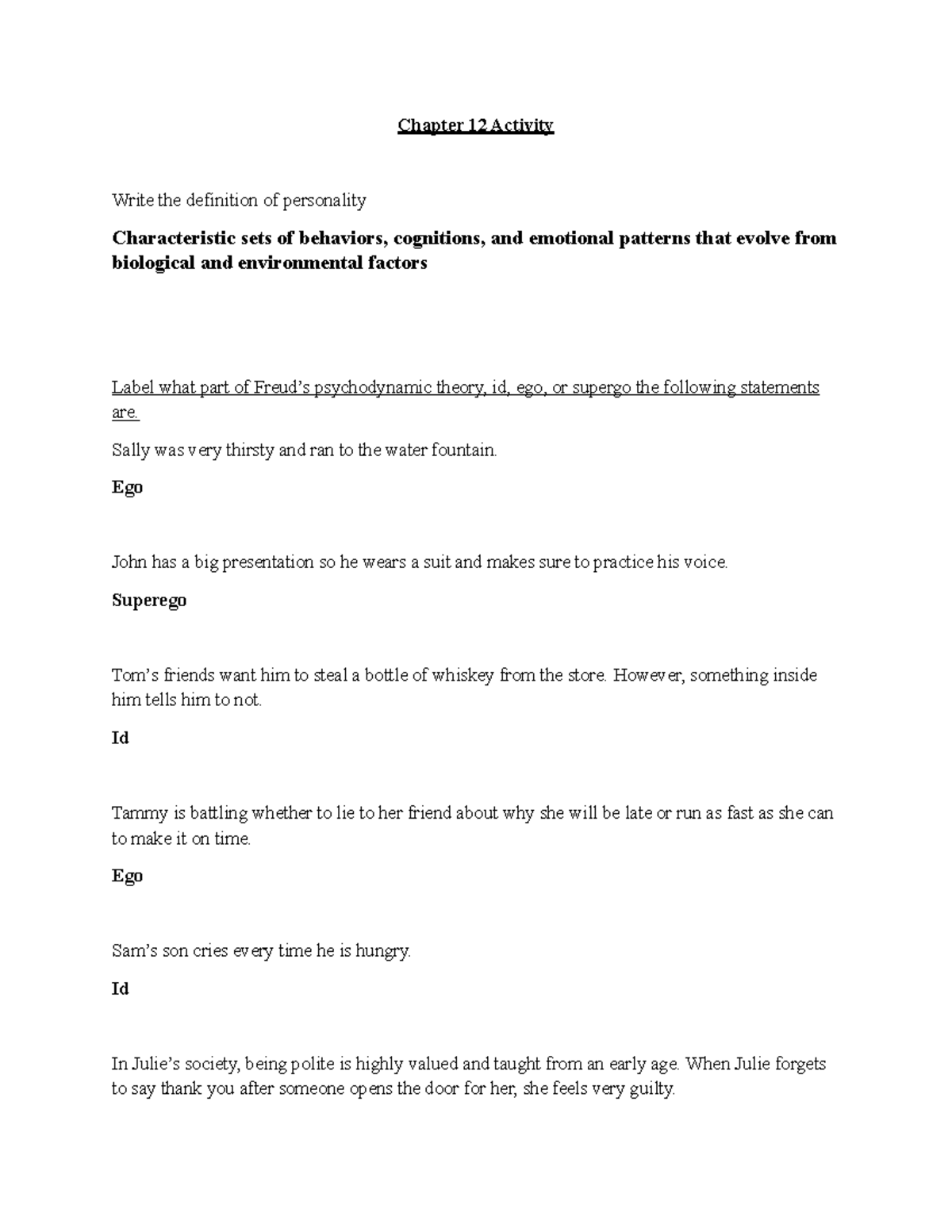 Chapter 12 Activity - Exam prep - Chapter 12 Activity Write the ...