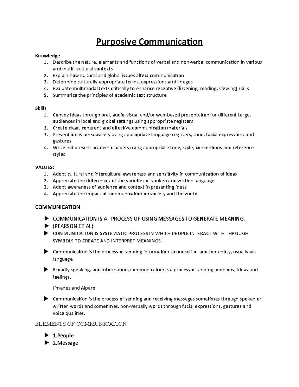 Purposive Communication 1st year 1st semester - Purposive Communication ...