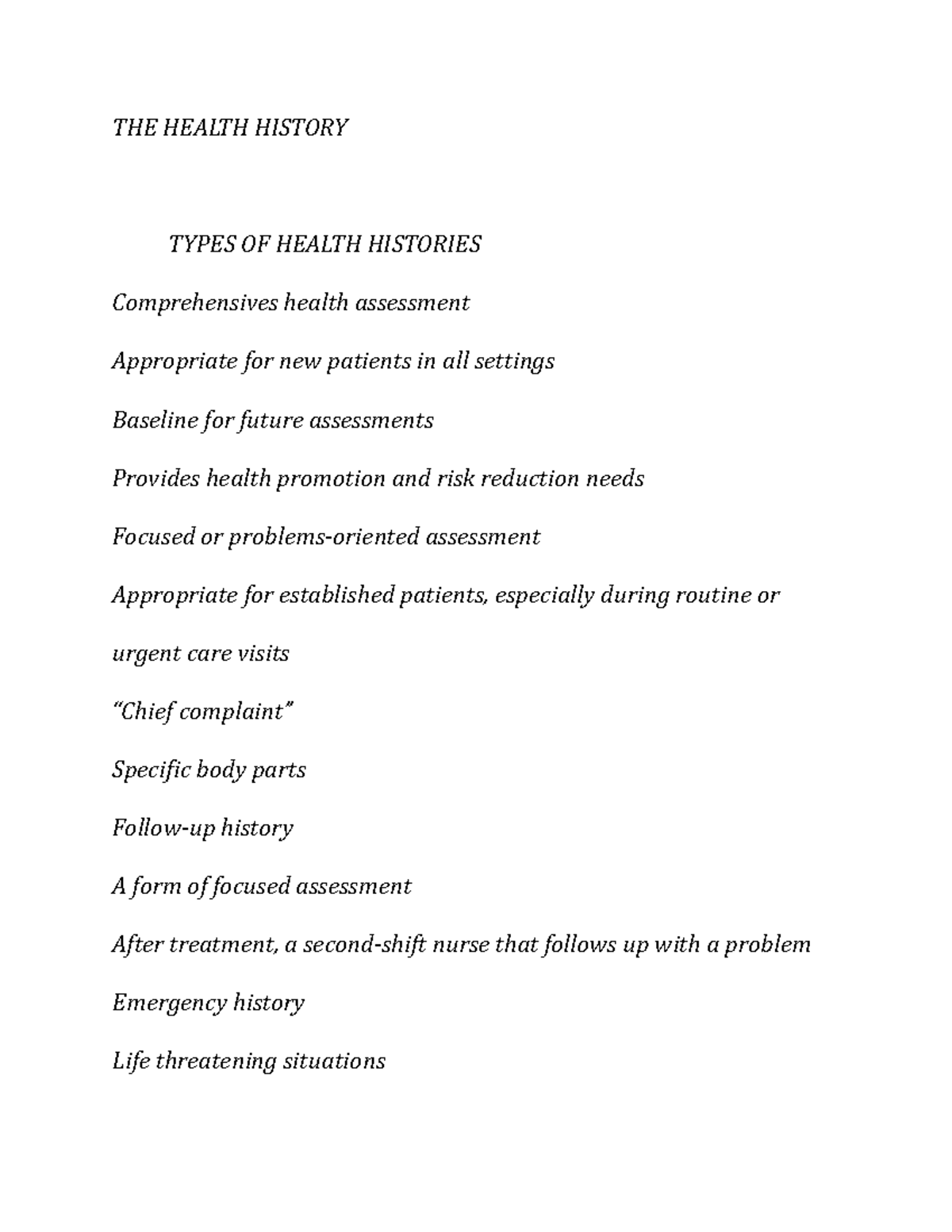 Health History Definition Medical Terms at Gabrielle Sutherland blog