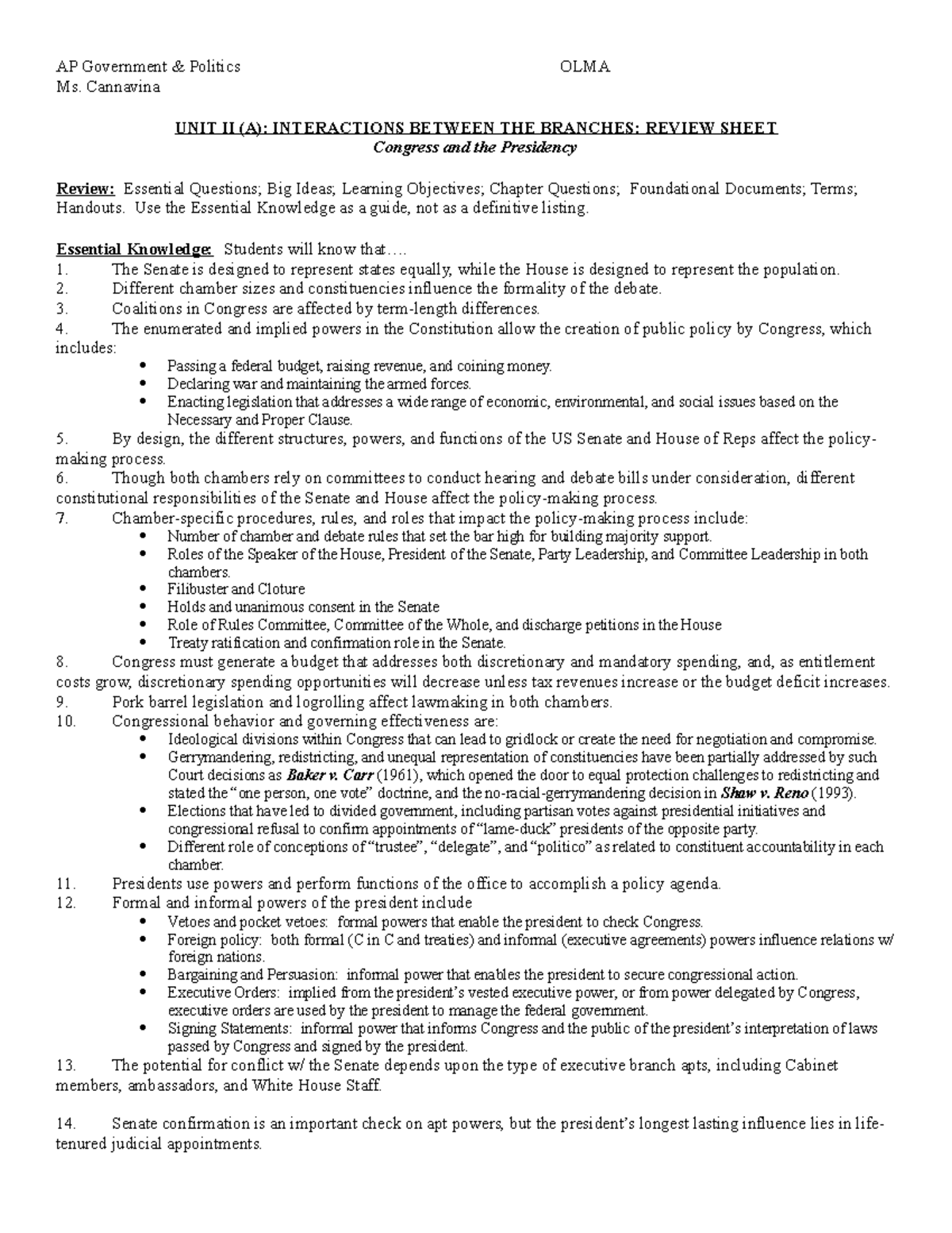 AP Unit II A Review Sheet AP Unit II A Review Sheet - AP Government ...