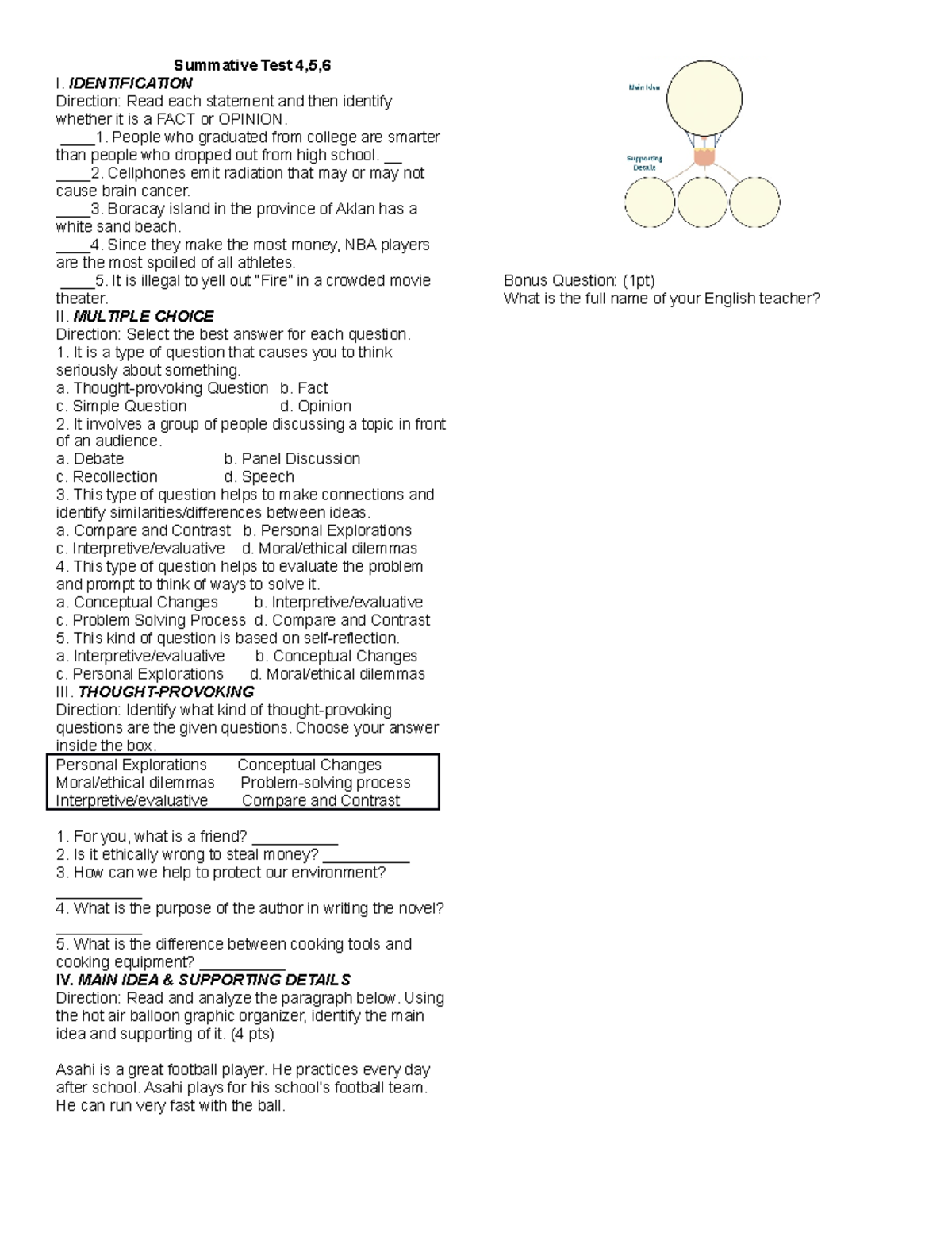 Summative Test 4 - IDENTIFICATION Direction: Read each statement and ...
