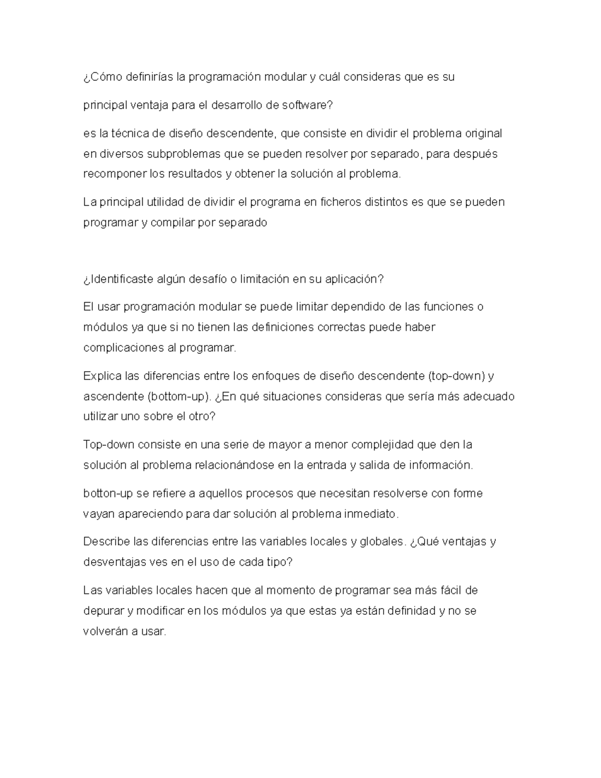 Cómo definirías la programación modular - ¿Cómo definirías la ...