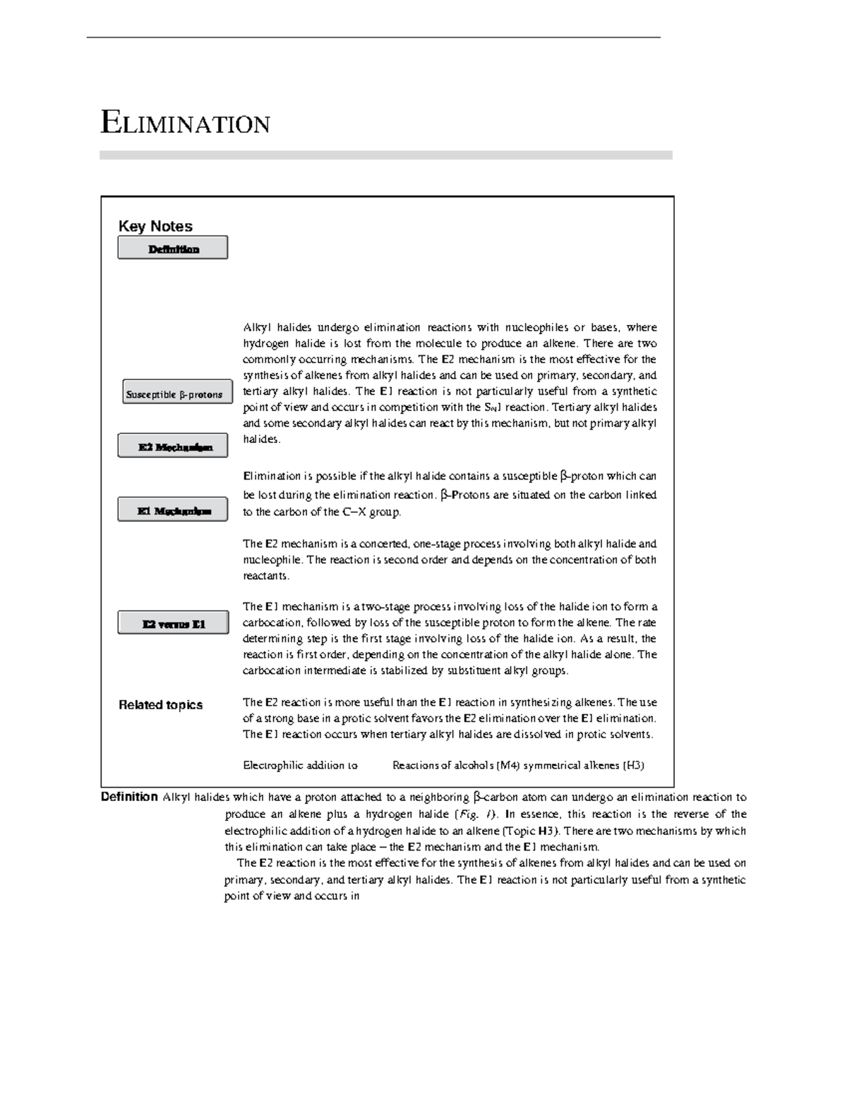 Elimination - There are two commonly occurring mechanisms. The E2 ...