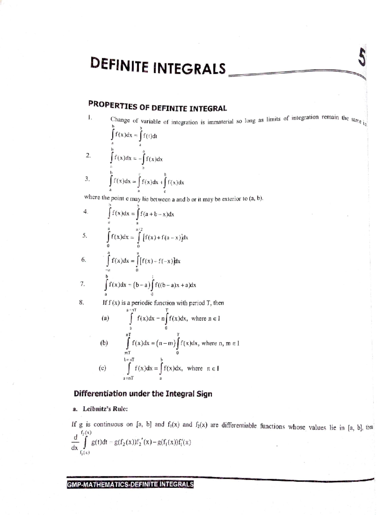 5. Definite Integrals - Mathematics-II - Studocu