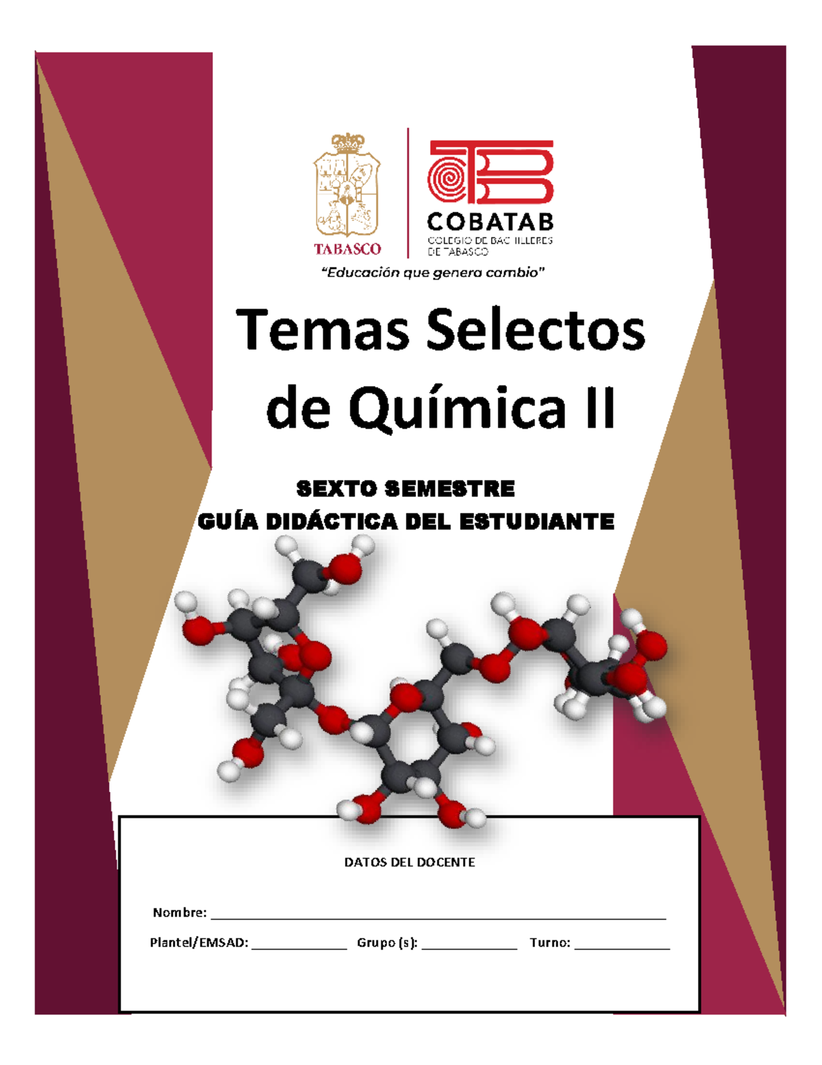 Sexto Semestre.- Guía Didáctica del Estudiante.- Temas Selectos de Química II - INSTRUMENTOS DE ...