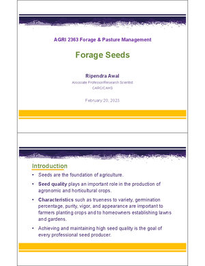 Week - 1.2 Introduction to forages and terminologies and Southern ...