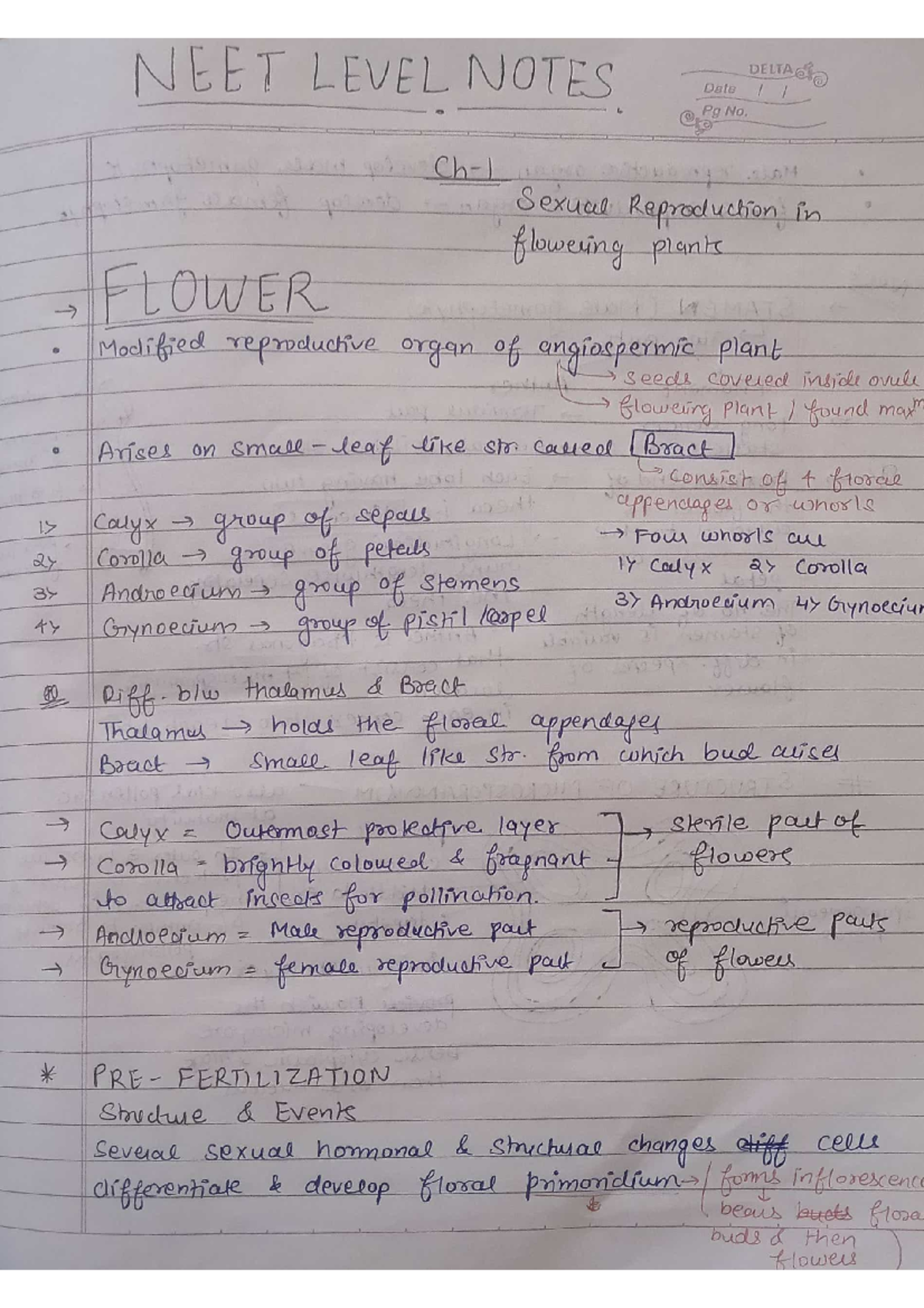 chapter 1 sexual reproduction in flowering plants notes for class 12 ...