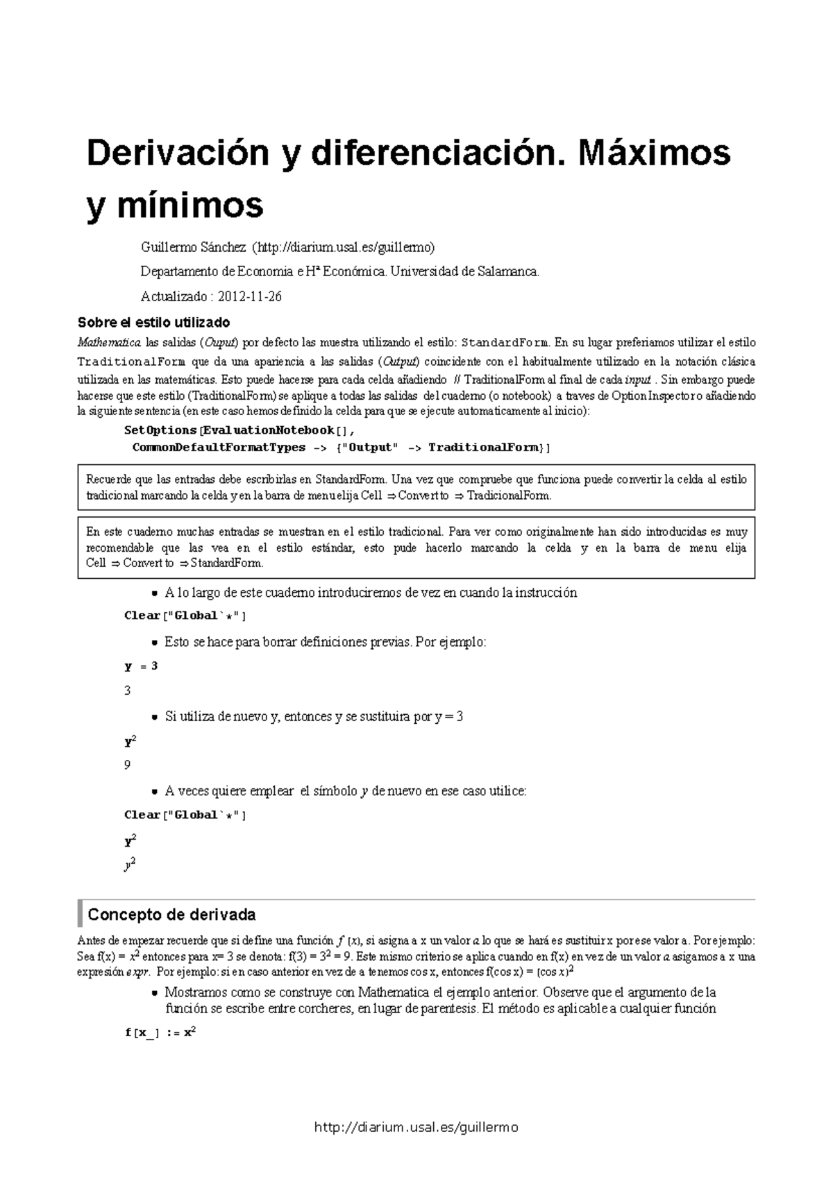 Derivadas Maximos Minimos - Derivación y diferenciación. Máximos y mínimos Guillermo Sánchez ...