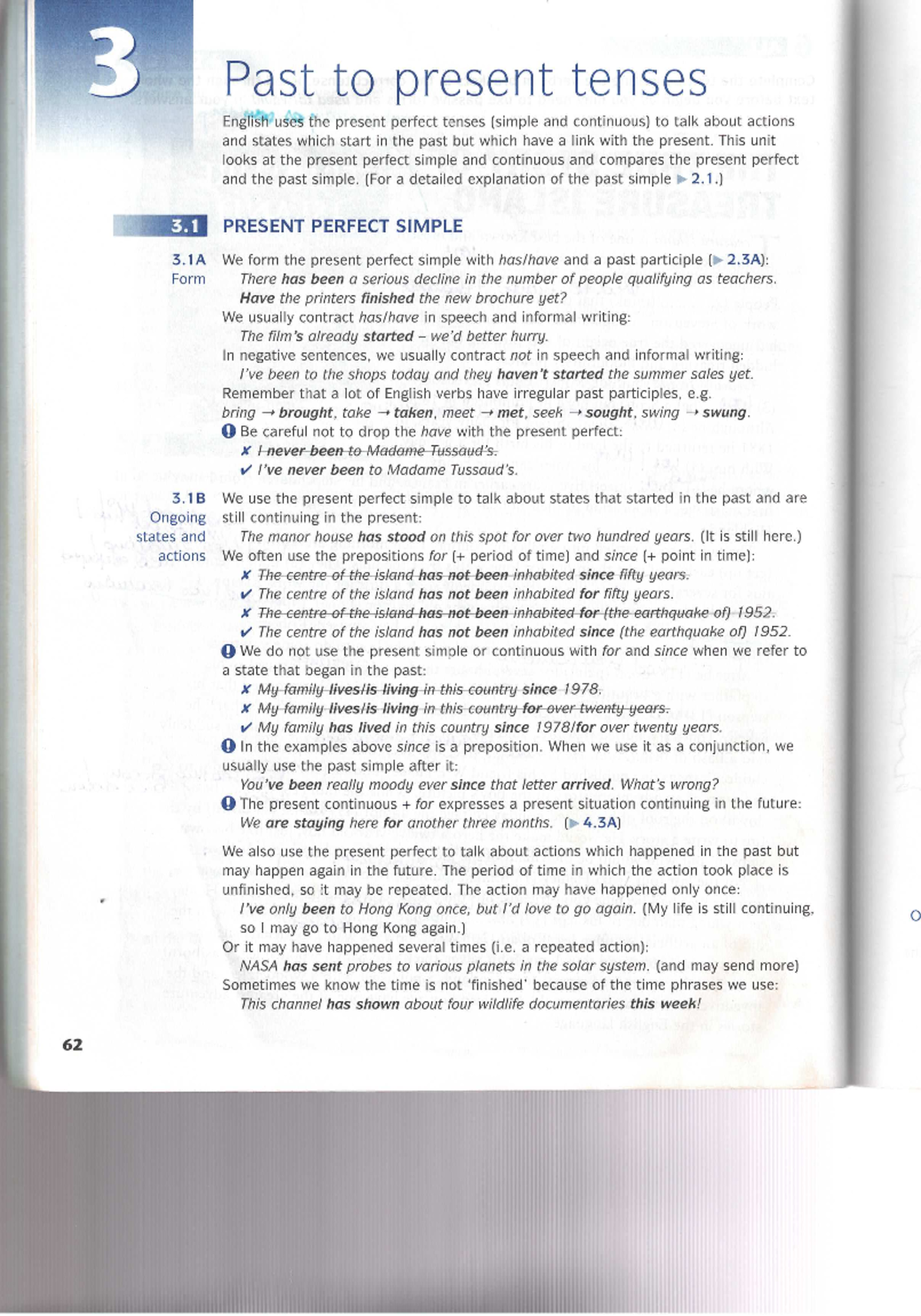 Longman Advanced learners Grammar - 3 Past to present tenses English ...