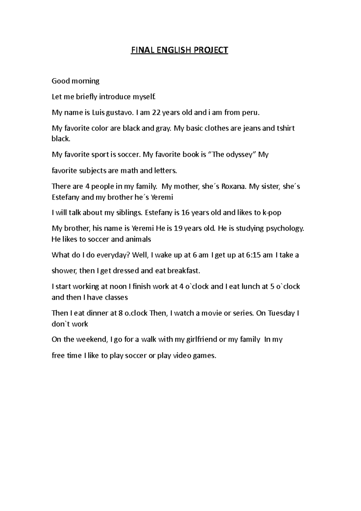 Final English Project LUIS Gustavo Chirinos Benites - FINAL ENGLISH ...