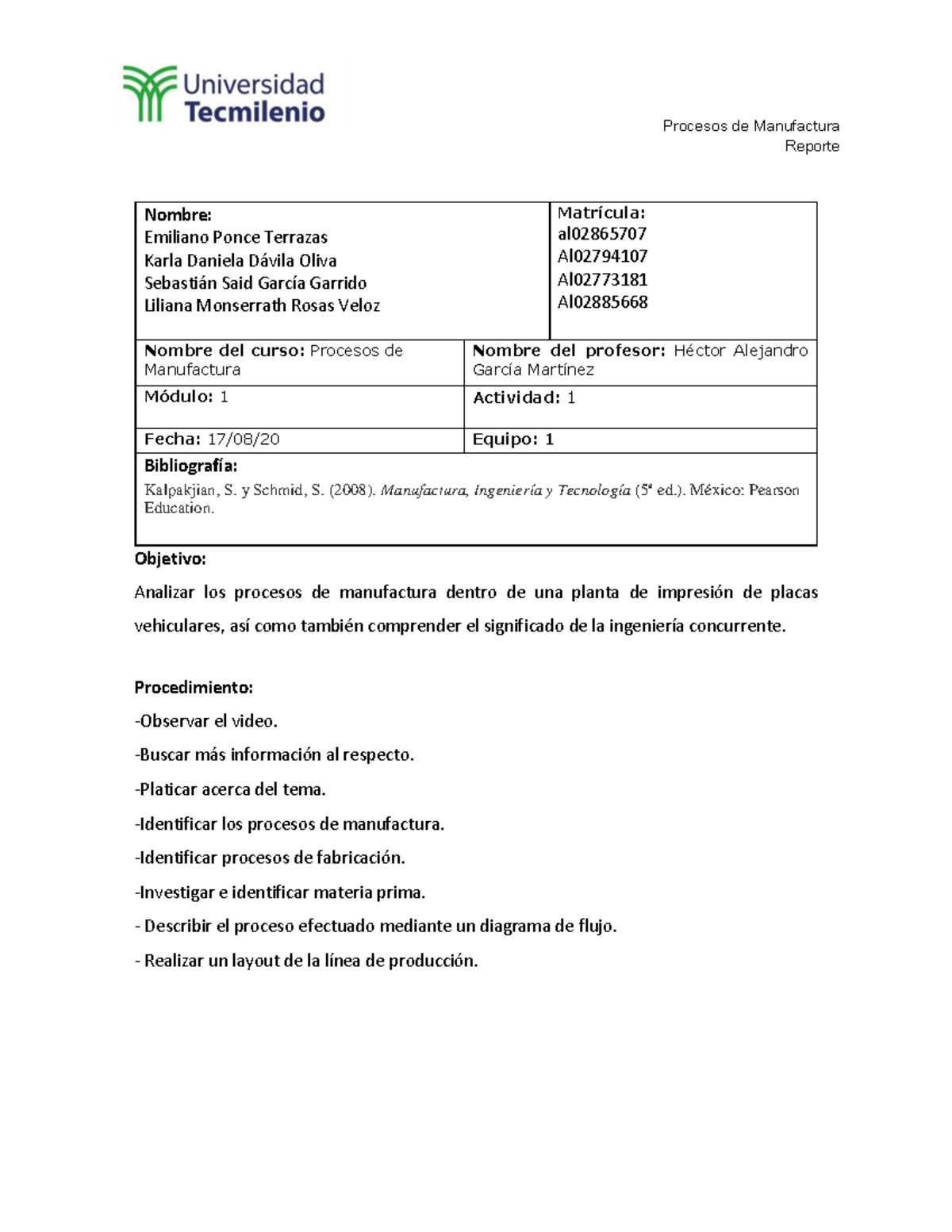 Procesos de Manufactura - Act 1 - Warning: TT: undefined function: 32 Warning: TT: undefined ...