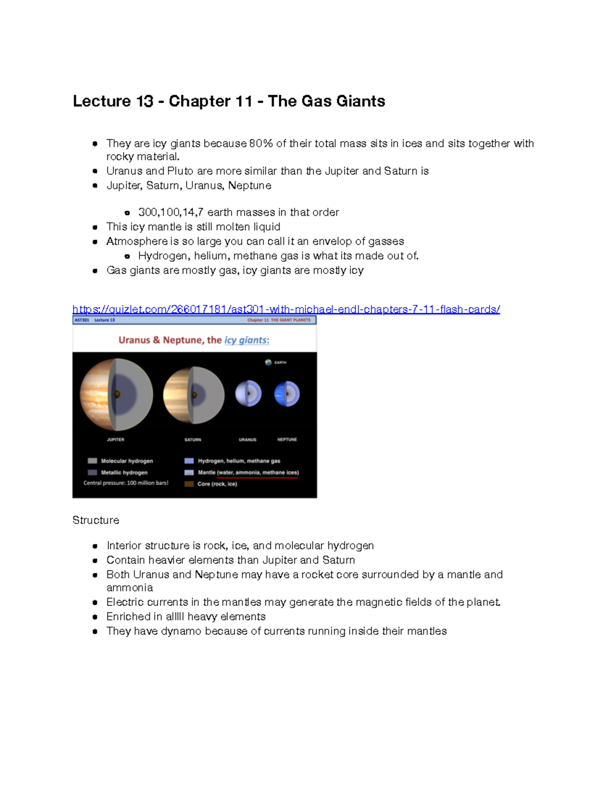 Lecture 13 - Chapter 11 - The Gas Giants - Lecture 13 - Chapter 11 ...