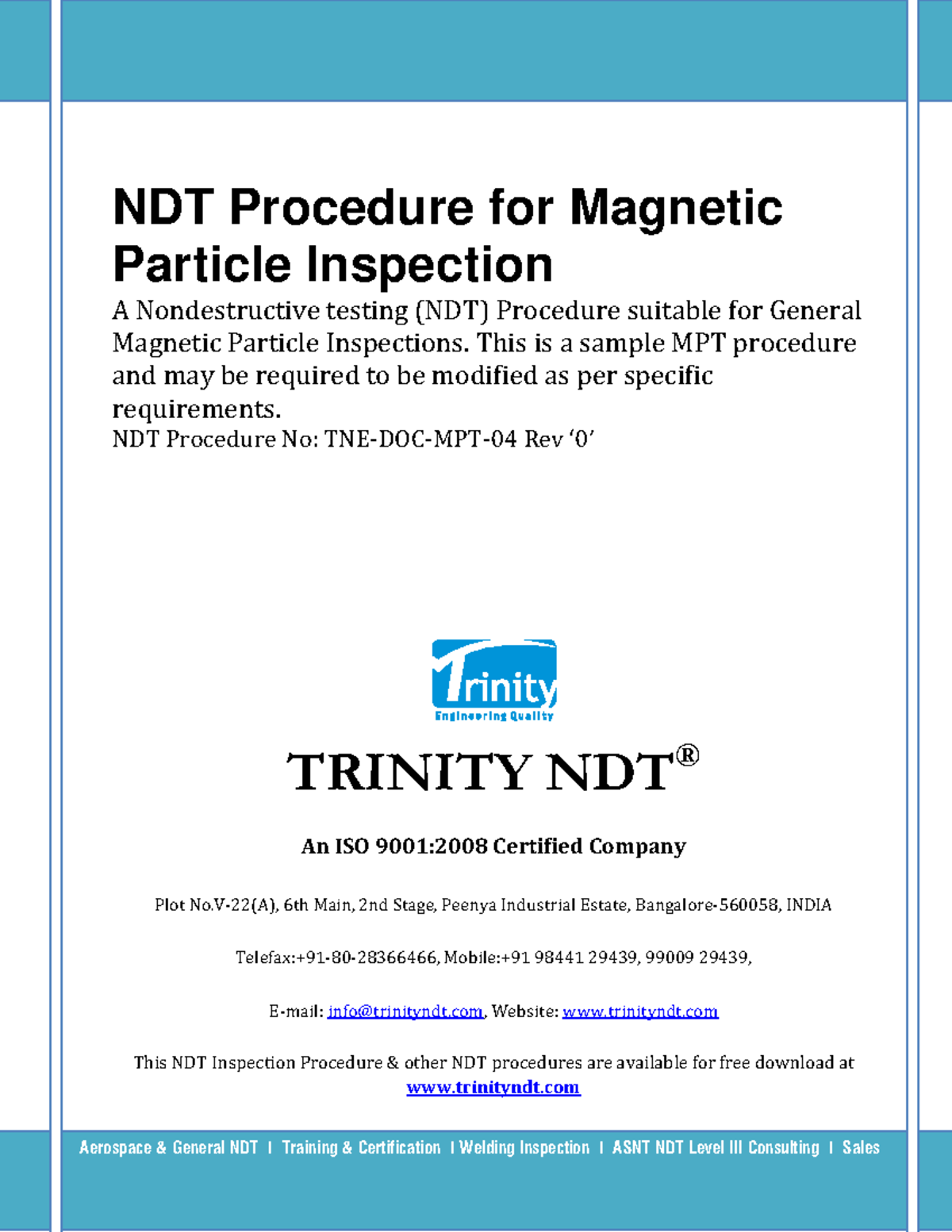 Magnetic particle test inspection Free NDT sample procedure - NDT ...