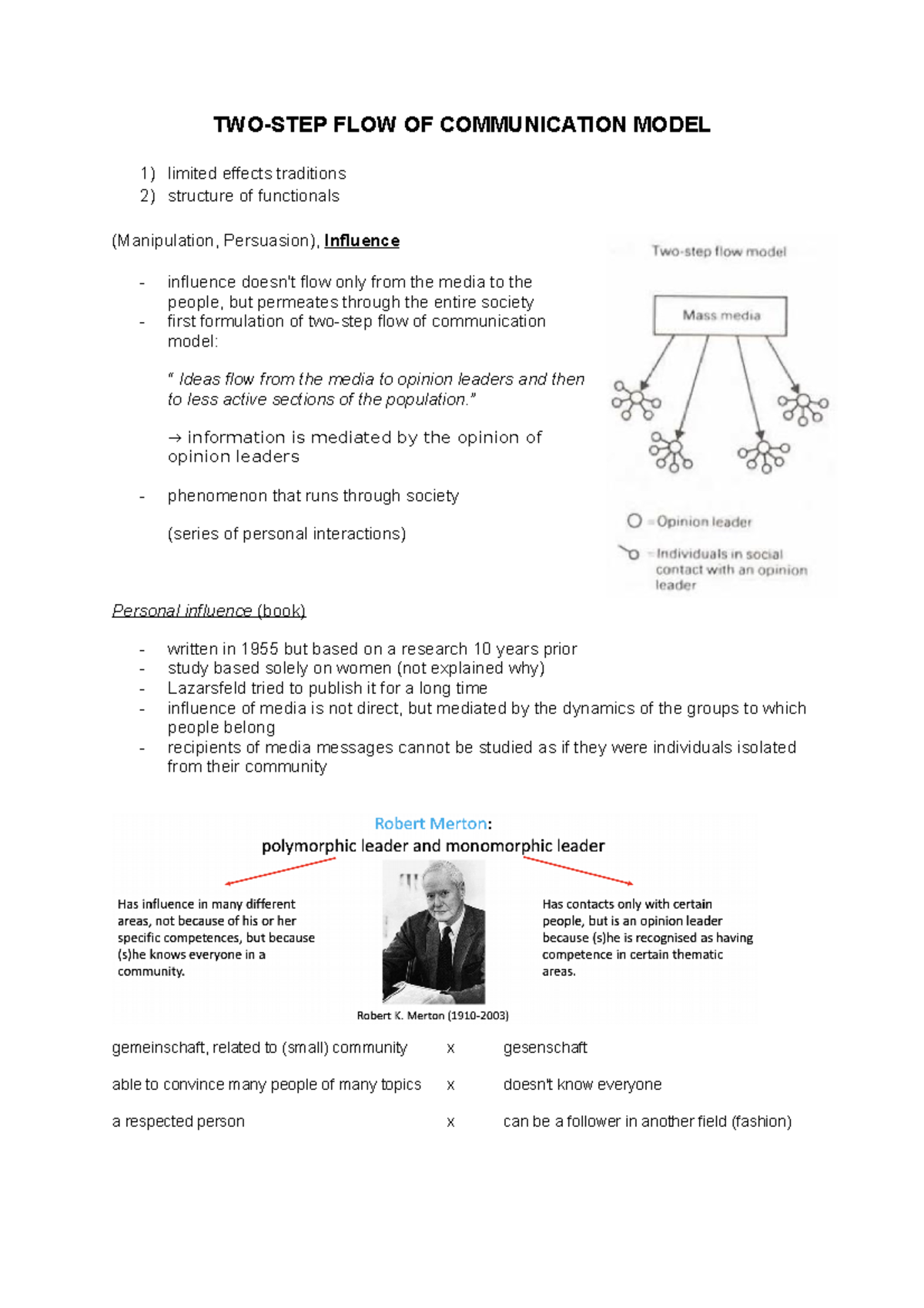 Media Theory: Lecture 3 - 2 step flow of communication - TWO-STEP FLOW ...